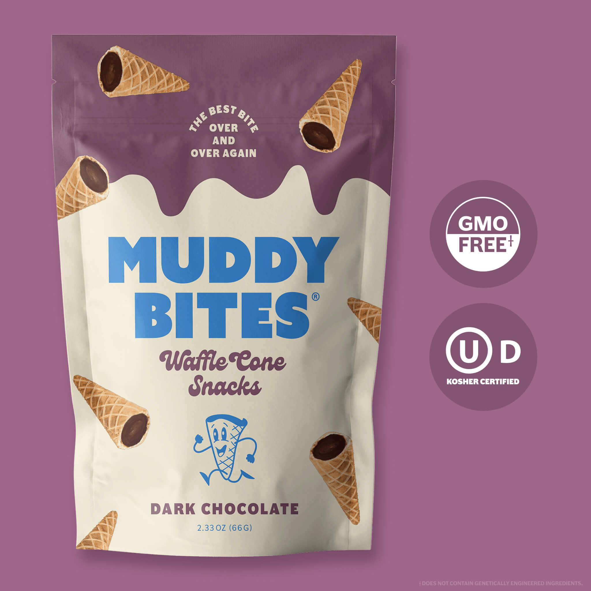 Dark Chocolate Muddy Bites | Bite-Sized Waffle Cones Filled With Chocolate!